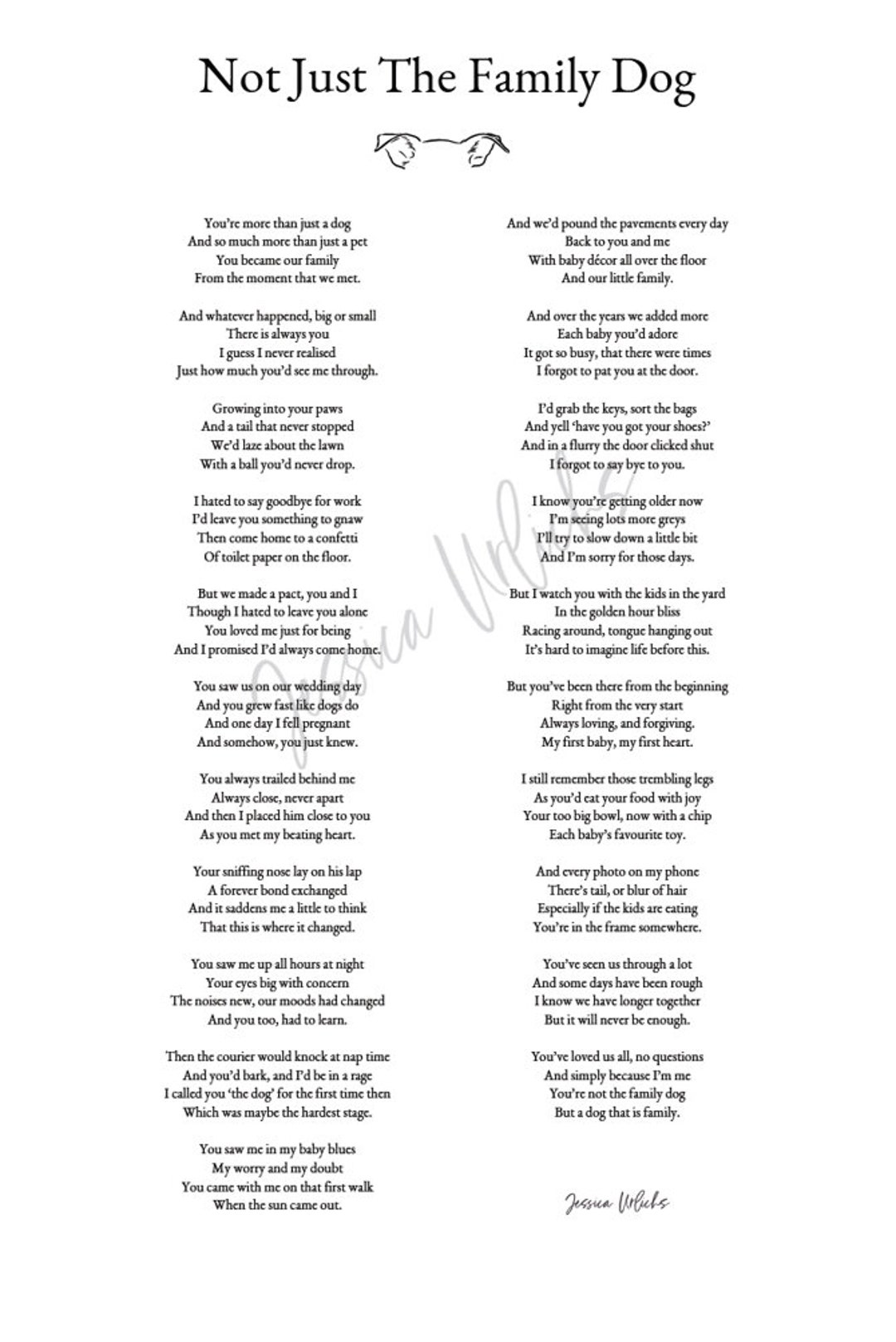 Not Just the Family Dog Poem - Etsy