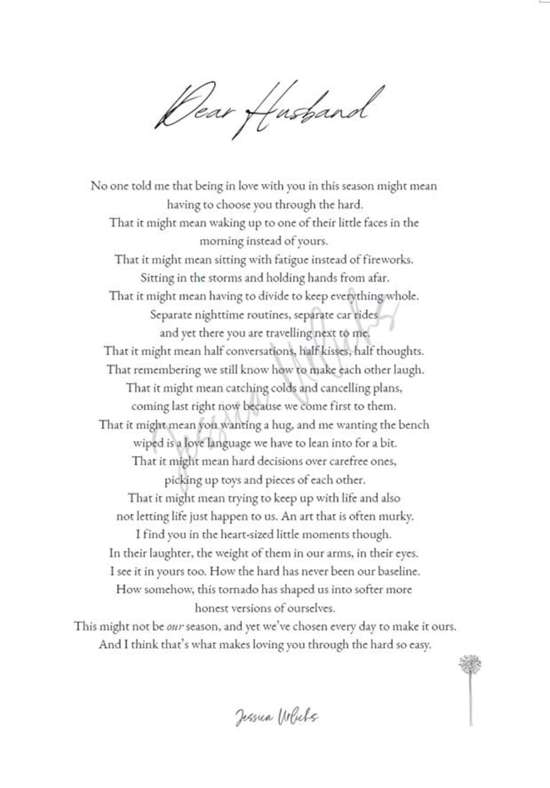 Dear Husband (loving You Through the Hard) - 'dear Partner' Version ...