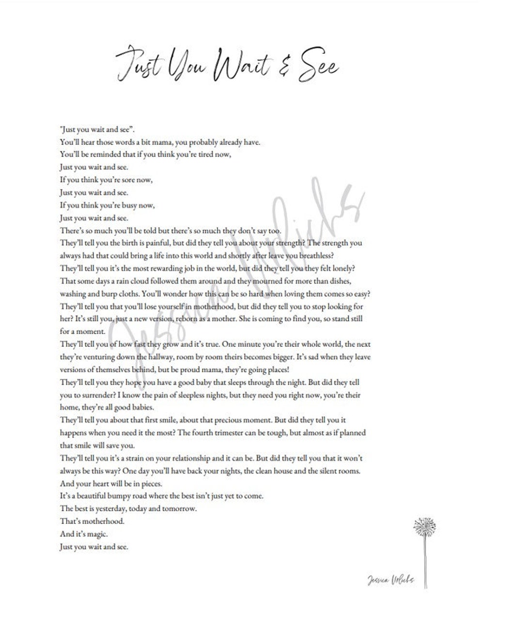 Just You Wait and See Poem - Etsy