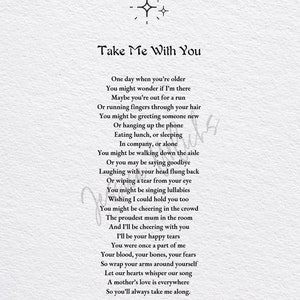 Take Me With You Poem - Etsy
