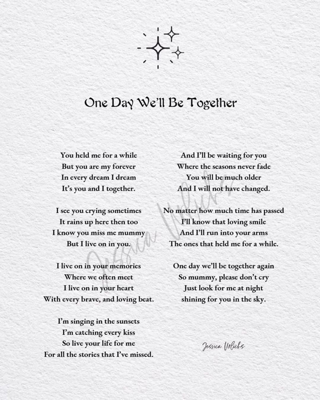 One Day We'll Be Together Poem - Etsy