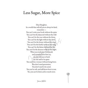 Less Sugar, More Spice Poem (for Our Daughters) - Etsy