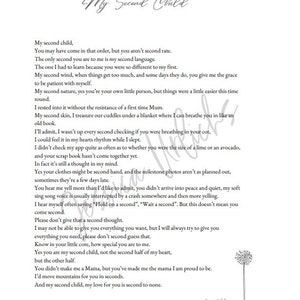 My Second Child Poem - Etsy