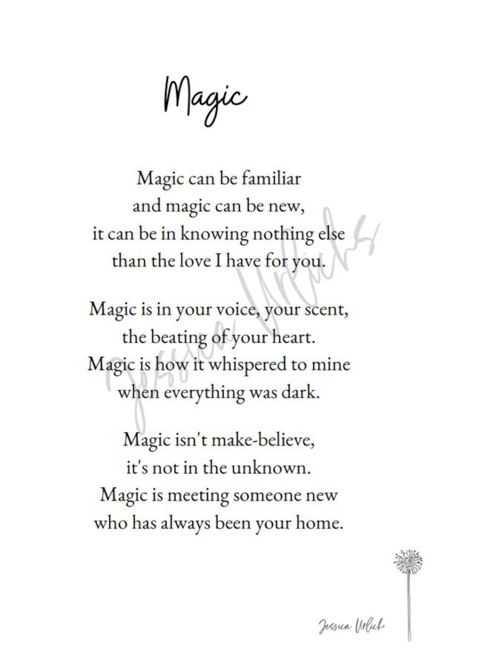 Magic Poem - Etsy