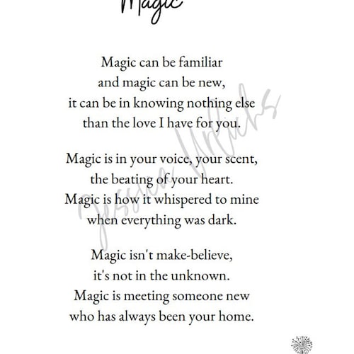 Magic Poem - Etsy