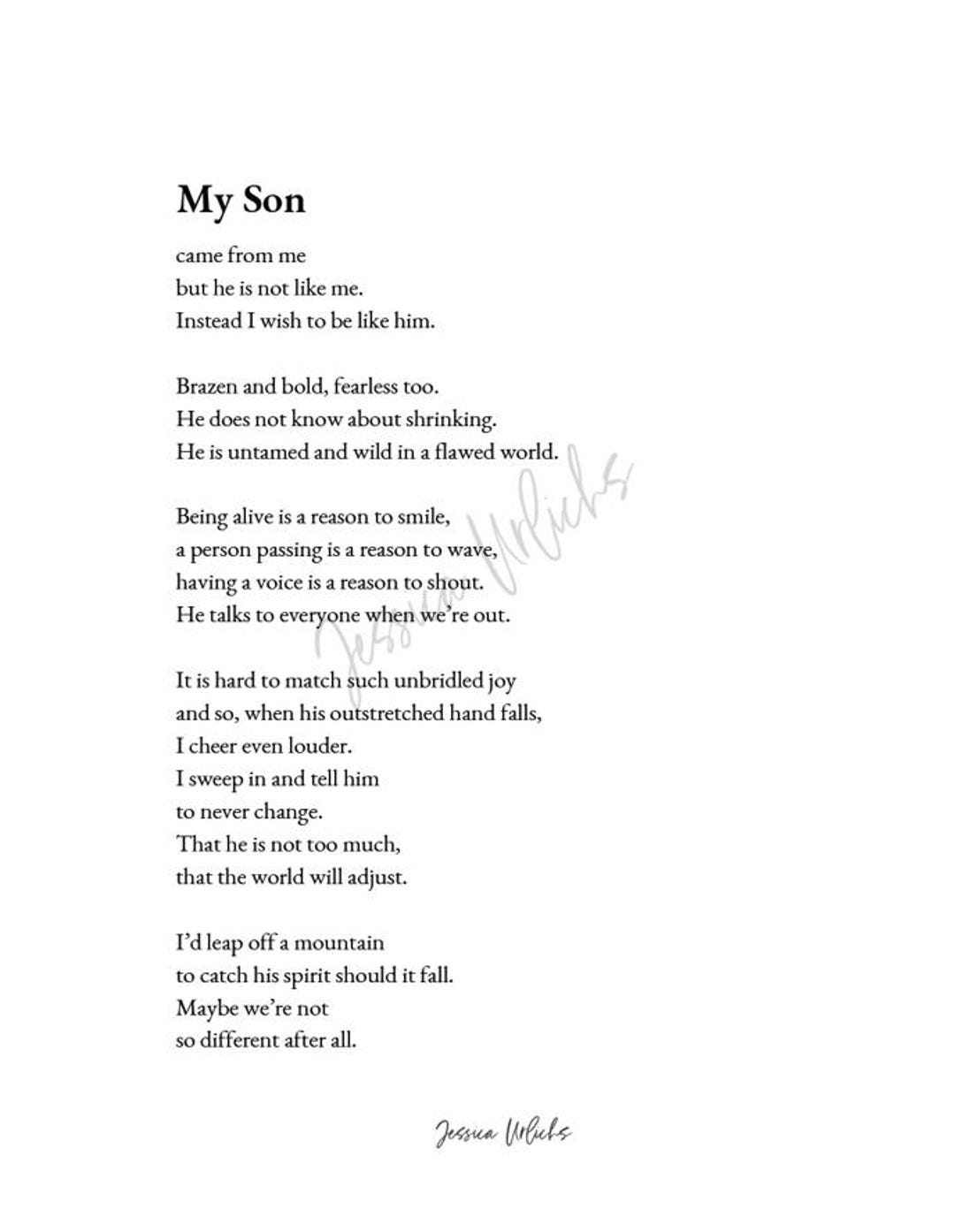 My Son Poem - Etsy