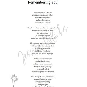 Remembering You (a Poem About Pregnancy/ Child Loss) - Etsy