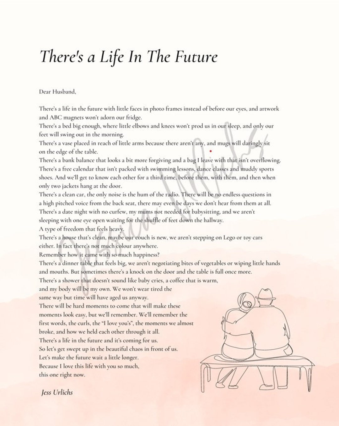 Dear Husband / Partner / Wife There's a Life in the Future - Etsy