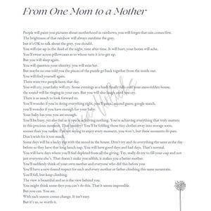 From One Mom to a Mother Poem - Etsy