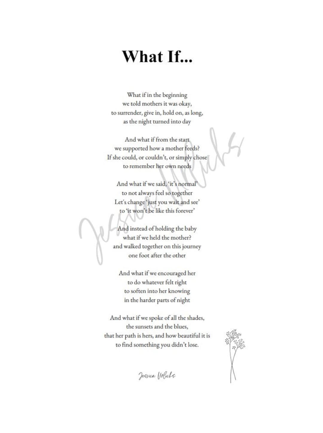 What If Poem - Etsy