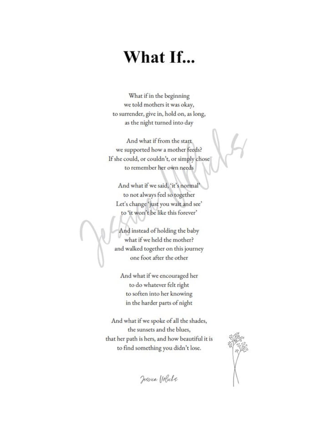What If Poem - Etsy