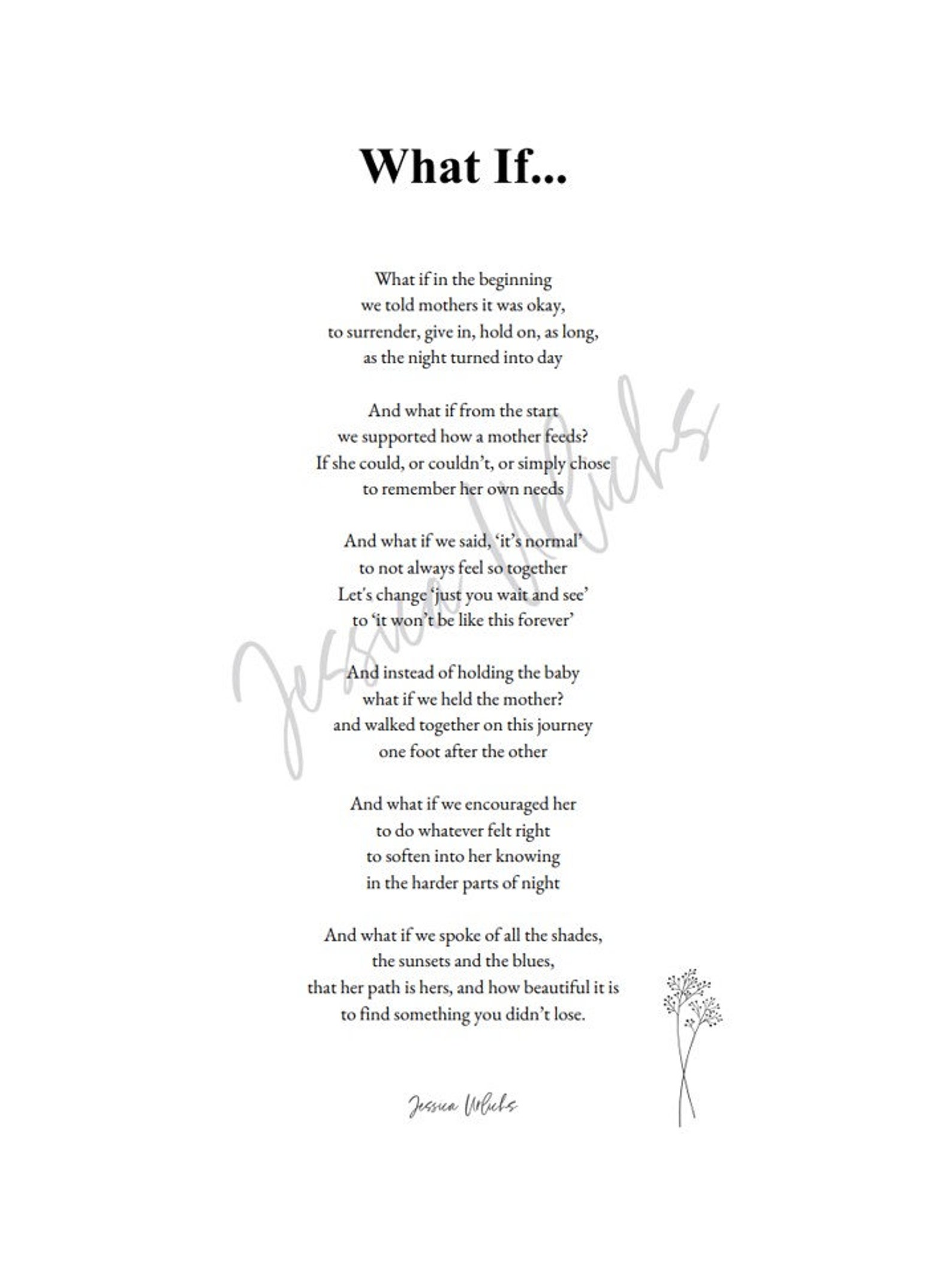 What If Poem - Etsy