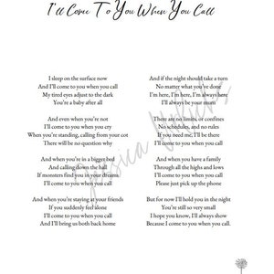 I'll Come to You When You Call Poem - Etsy