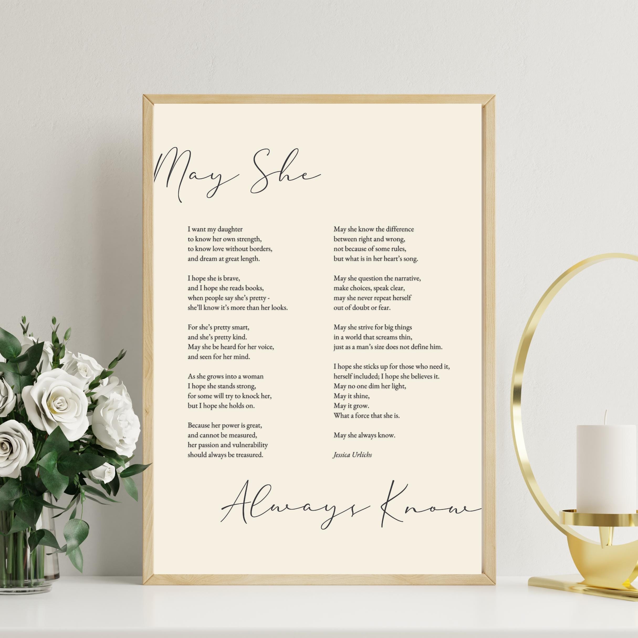 May She Always Know Poem With Design - Etsy