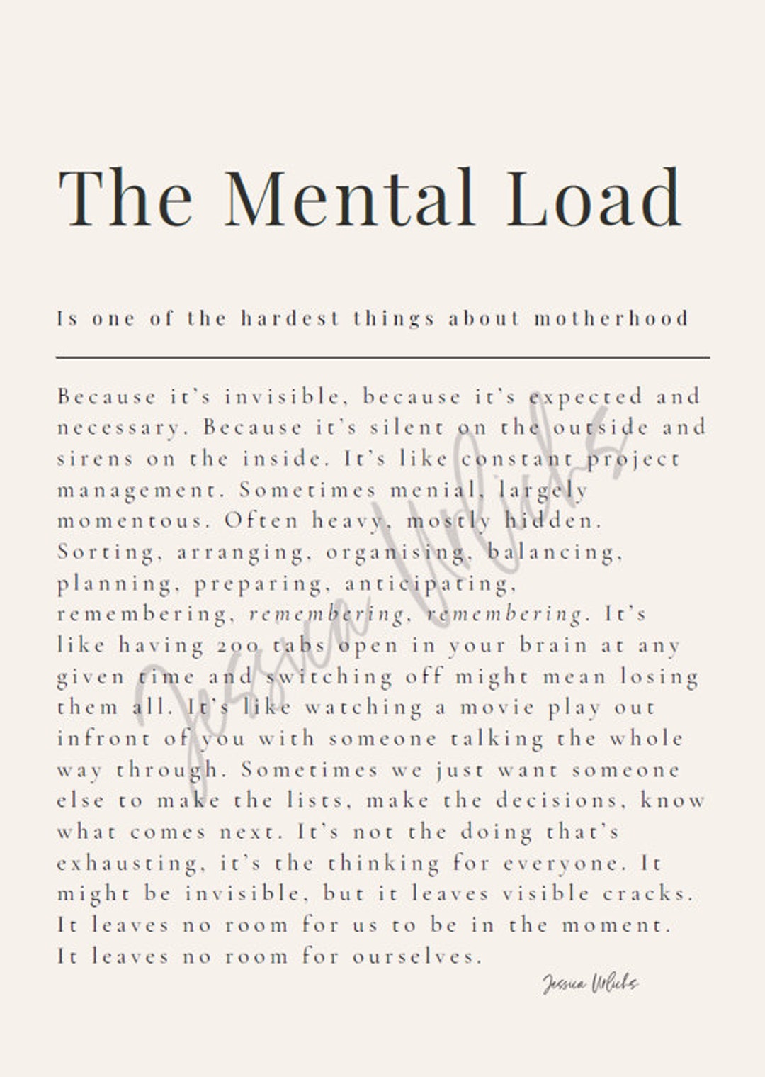 The Mental Load - Etsy