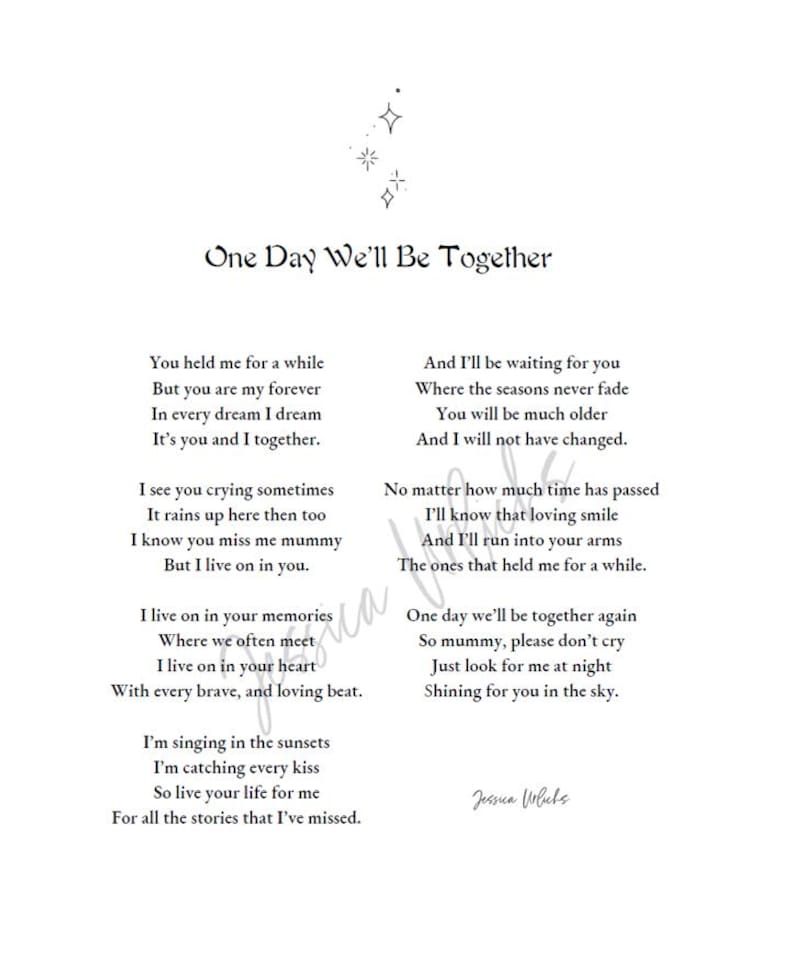 One Day We'll Be Together Poem - Etsy