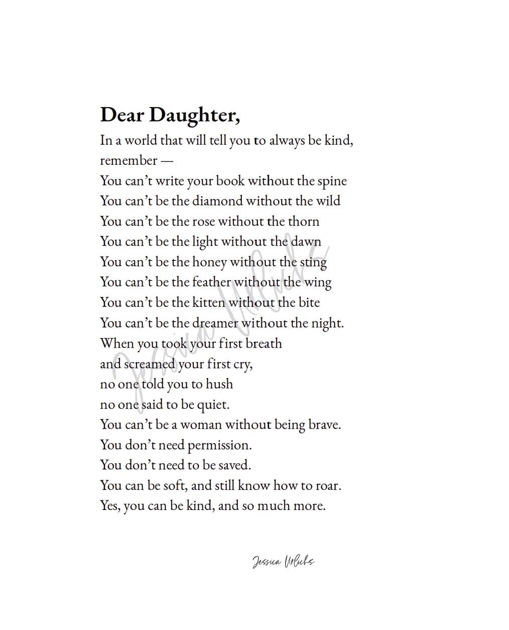 Less Sugar, More Spice Poem (for Our Daughters) - Etsy