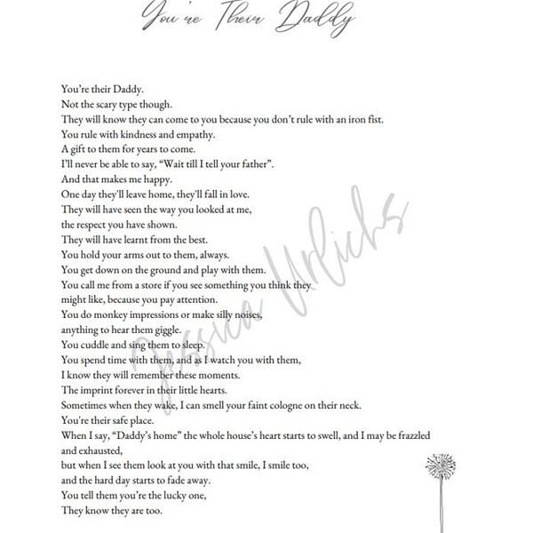 Daddy Poem - Etsy