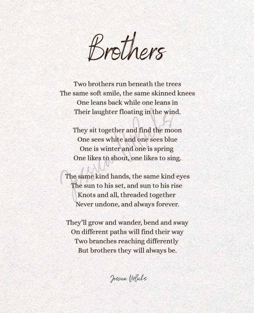 Brothers Poem - Etsy