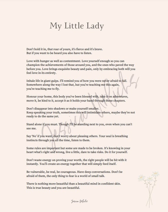 My Little Lady Poem - Etsy