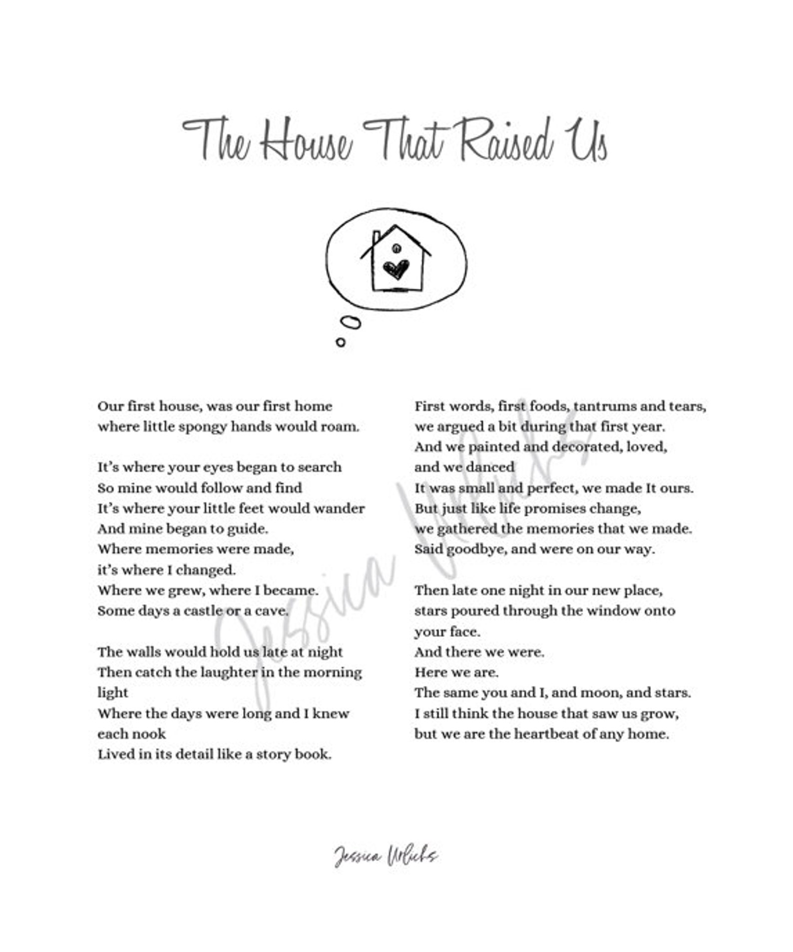 The House That Raised Us Poem - Etsy