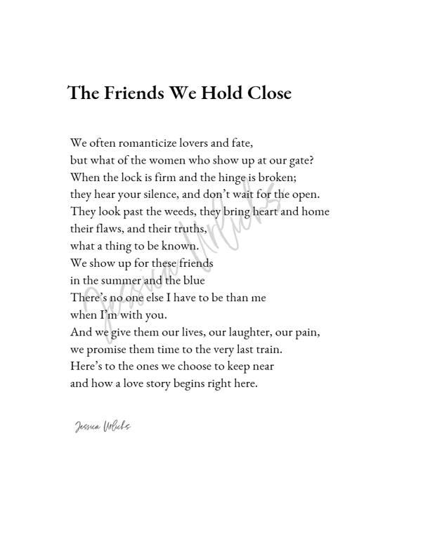 The Friends We Hold Close Poem (version Without Daughter Included) - Etsy