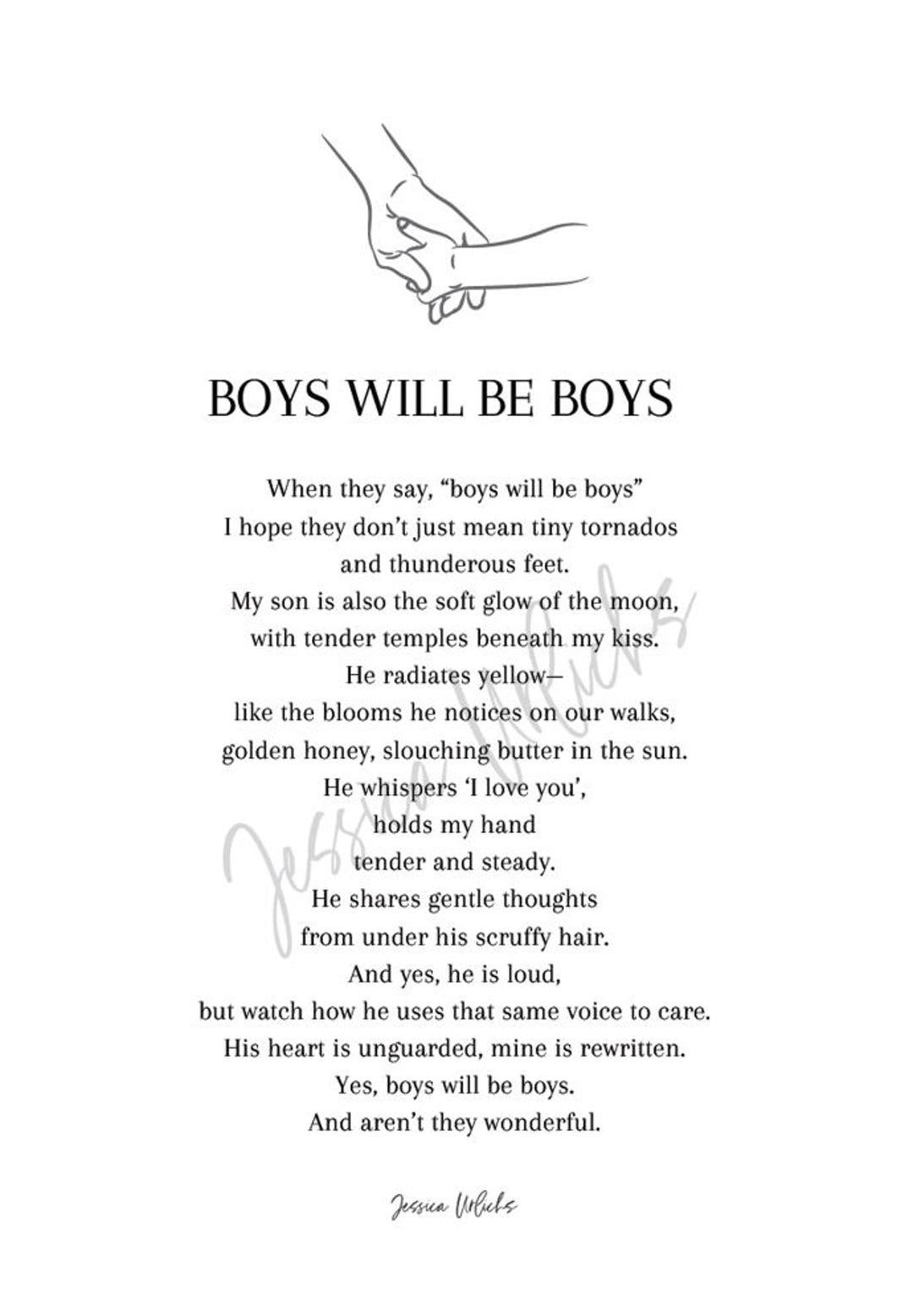 Boys Will Be Boys Poem - Etsy