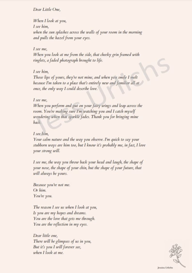 Dear Little One Poem | Etsy