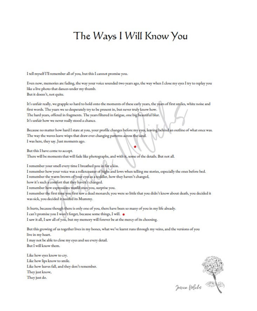 The Ways I Will Know You Poem - Etsy