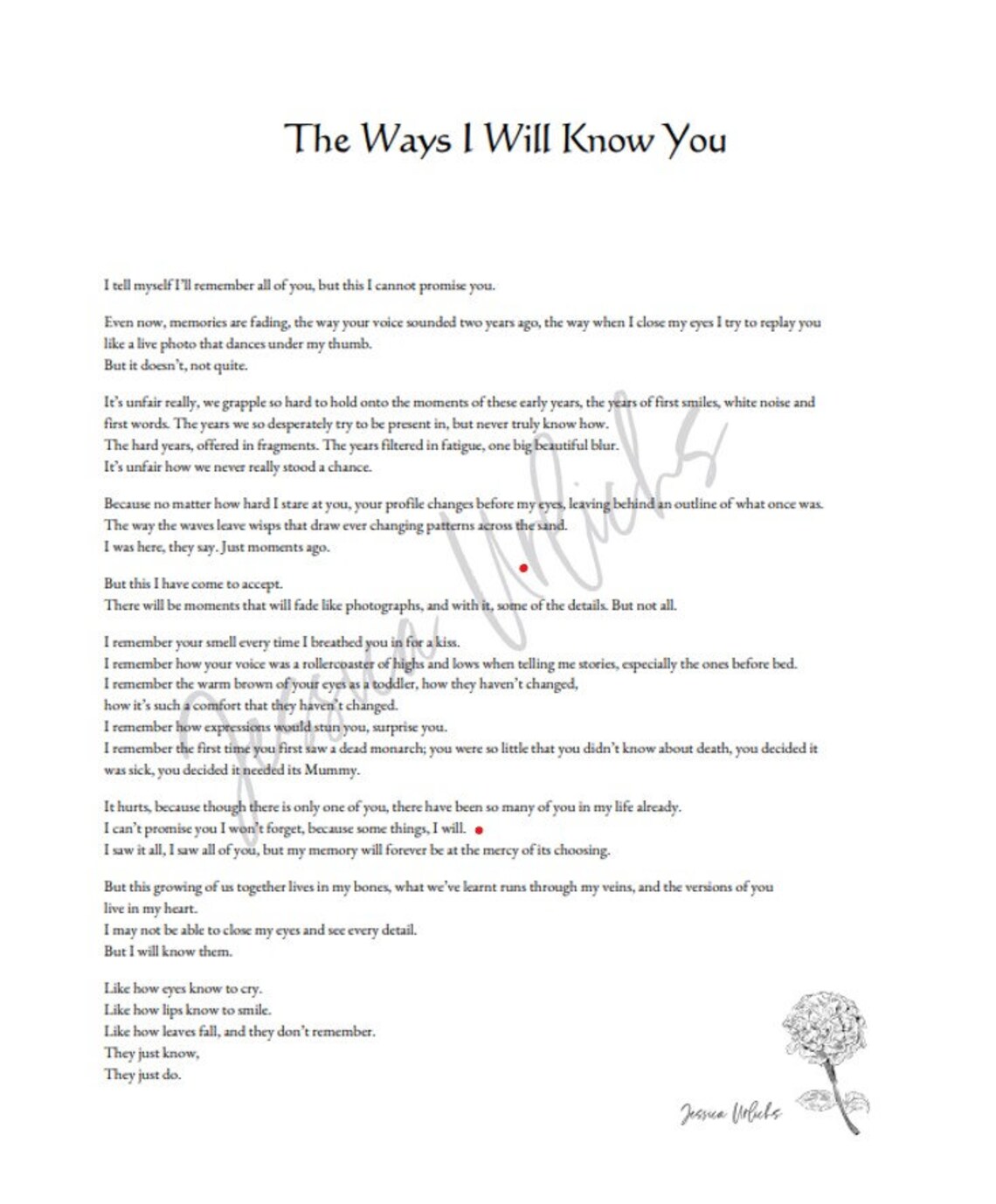 The Ways I Will Know You Poem - Etsy
