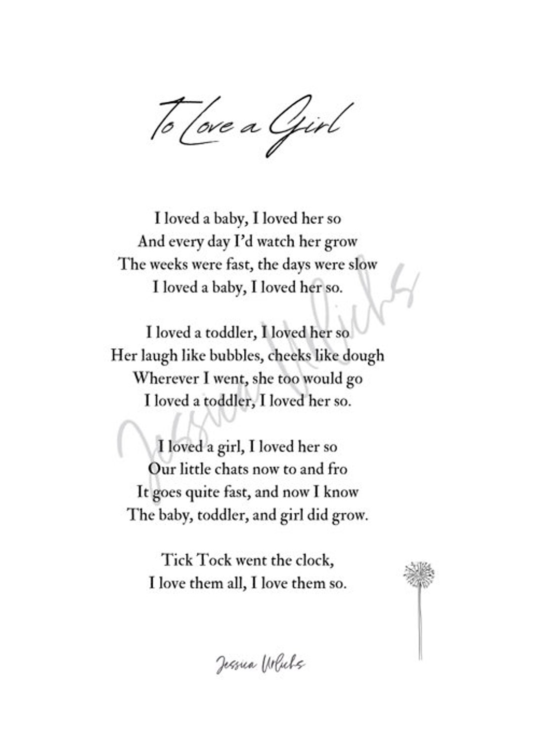 To Love a Girl Poem - Etsy