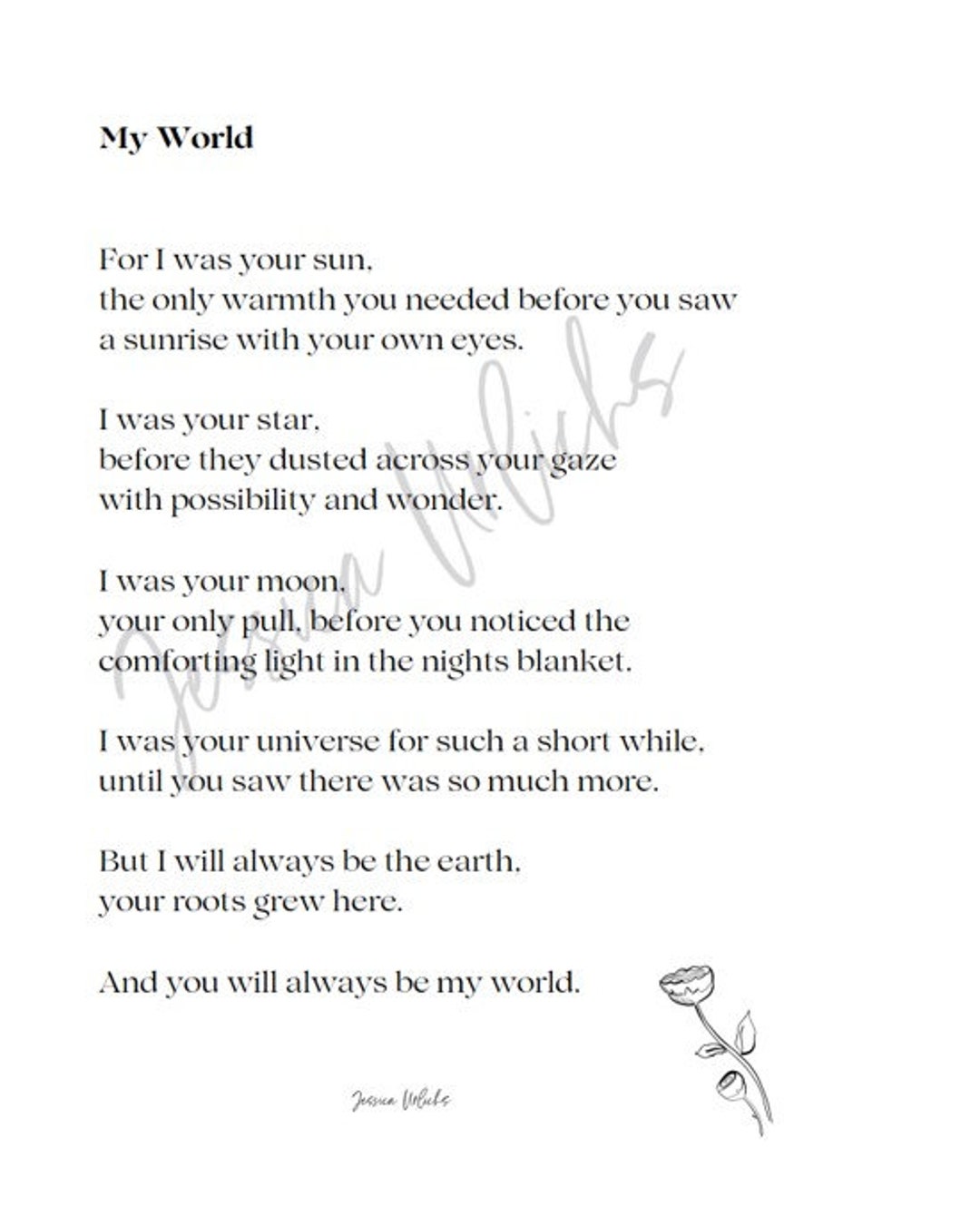 My World Poem - Etsy