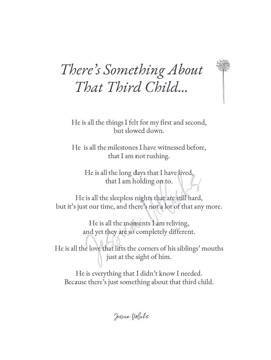 There's Something About That Third Child Poem (he and She Versions) - Etsy