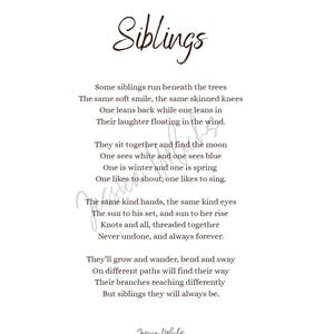 Siblings Poem - Etsy