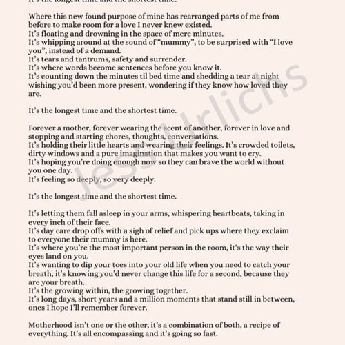 The Longest and Shortest Time Poem - Etsy