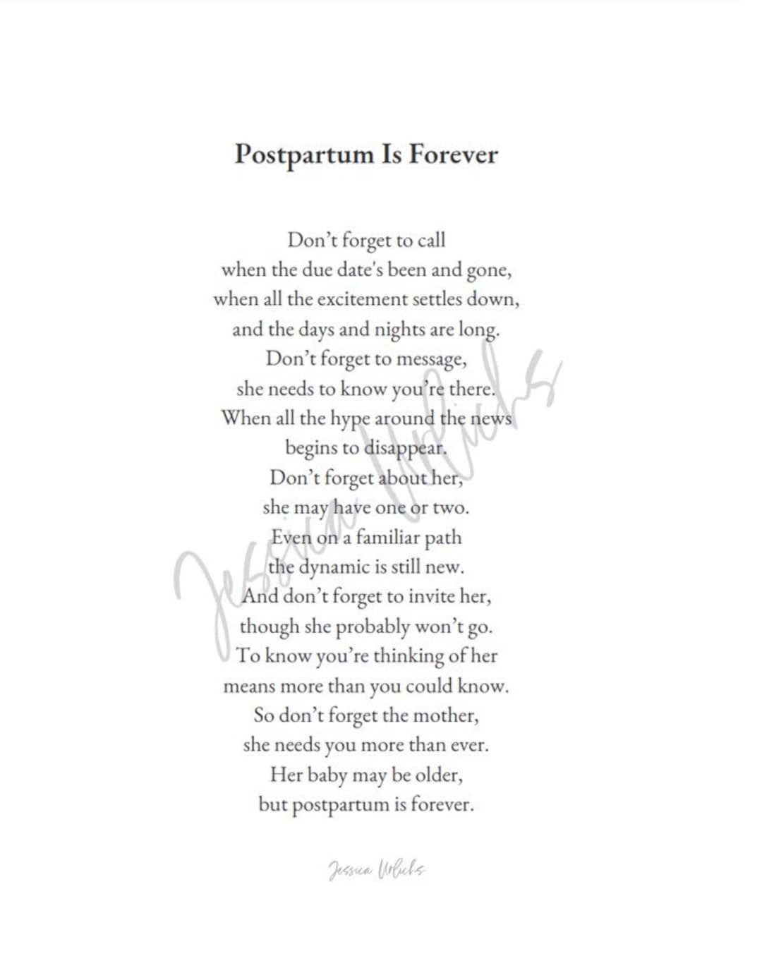 Postpartum is Forever Poem - Etsy