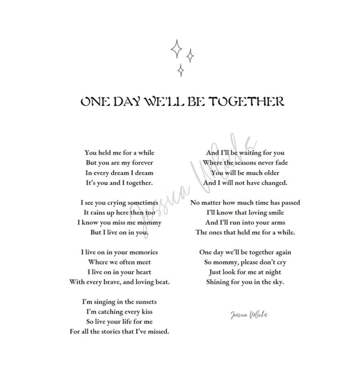 One Day We'll Be Together Poem - Etsy