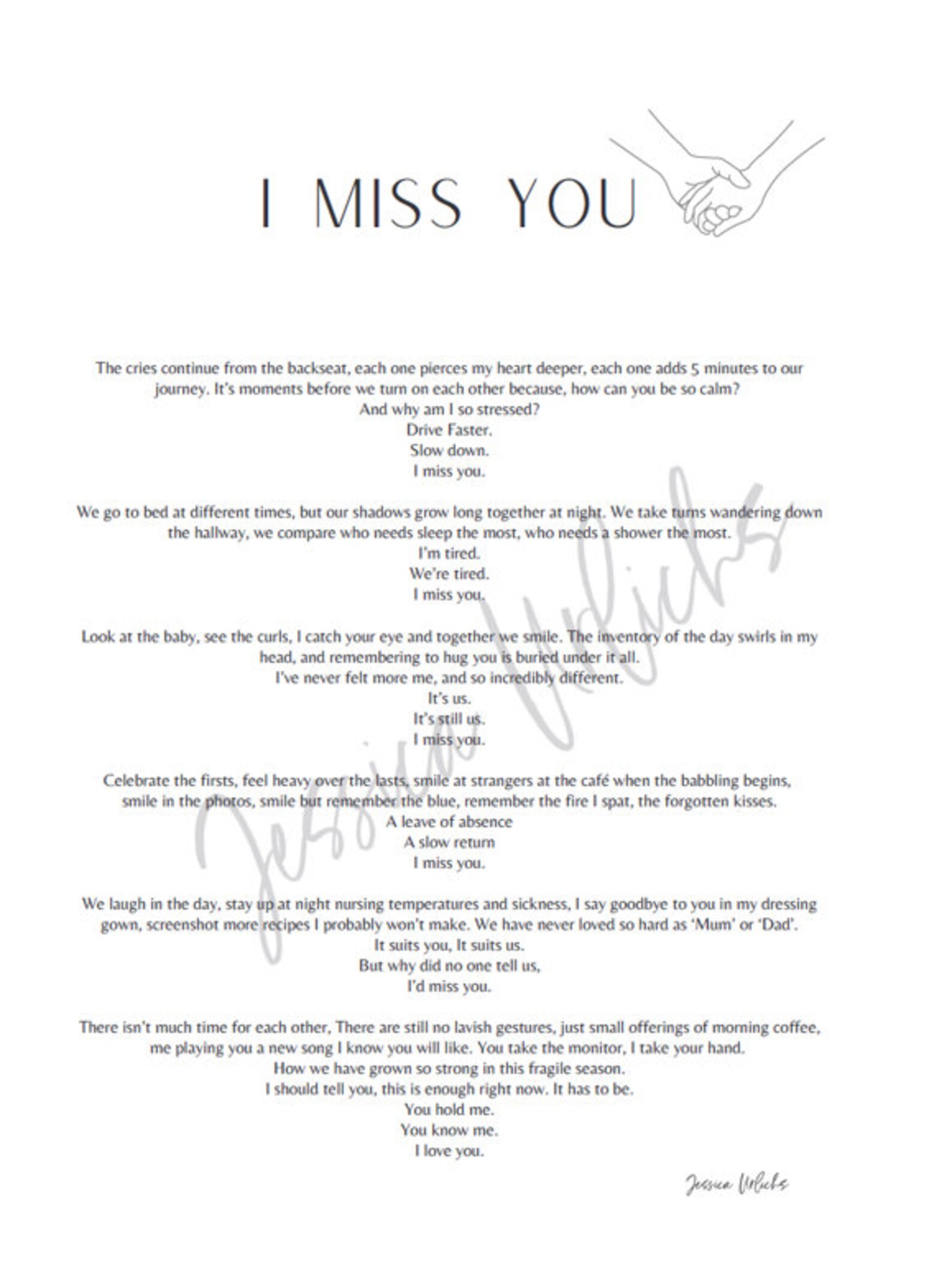 I Miss You words for Your Partner If You're in the Trenches - Etsy