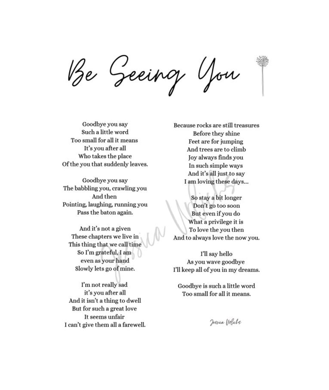 Be Seeing You Poem - Etsy