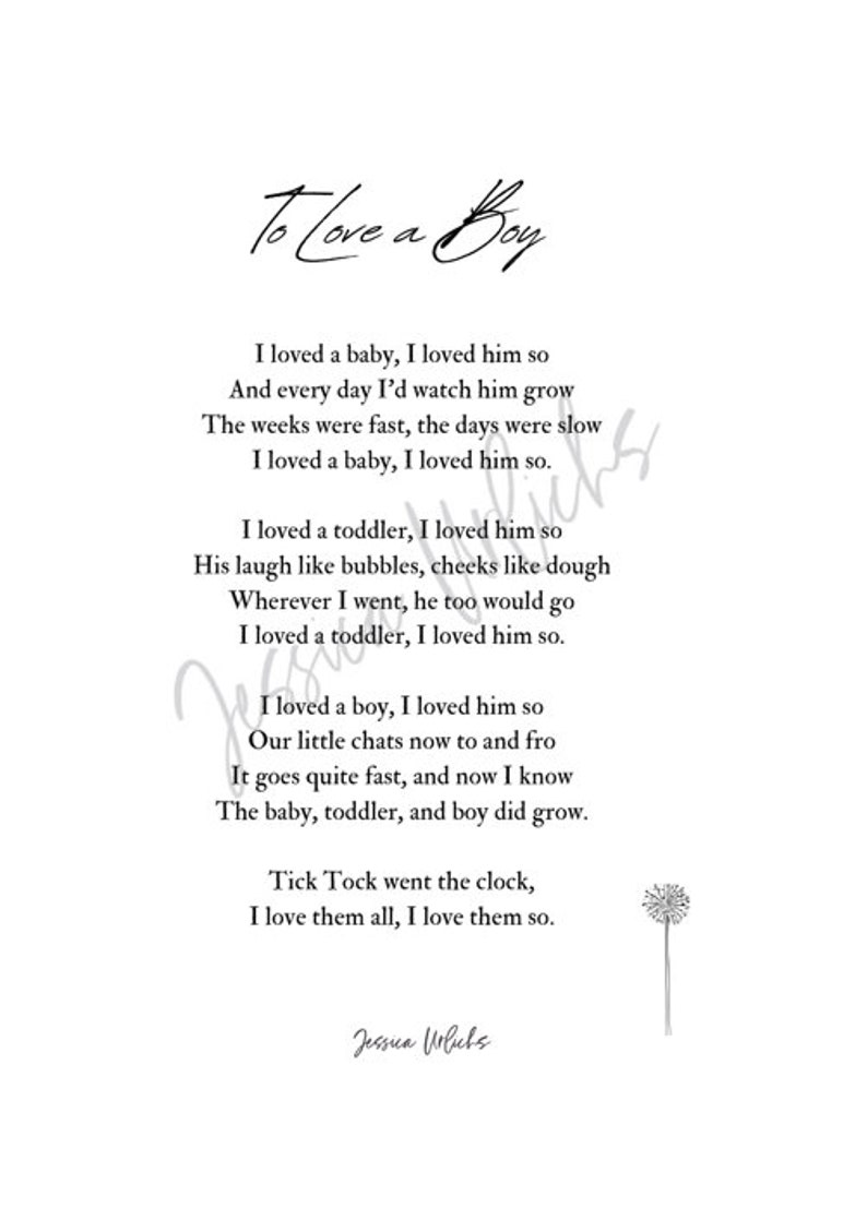 To Love a Boy Poem - Etsy