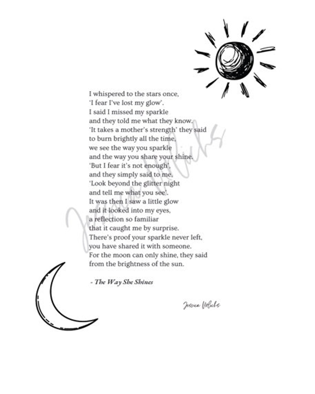 The Way She Shines Poem - Etsy