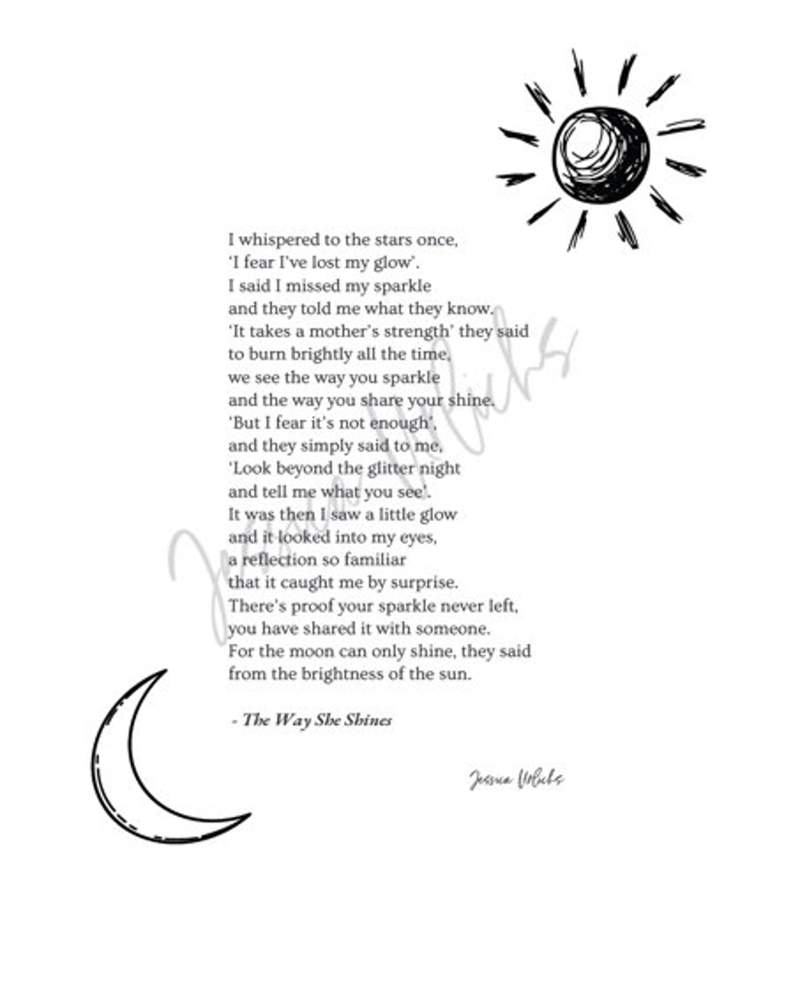 The Way She Shines Poem - Etsy