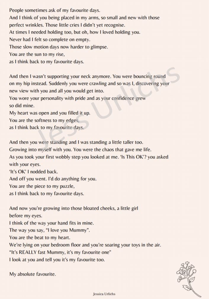 My Favourite Poem (girl Version) - Etsy