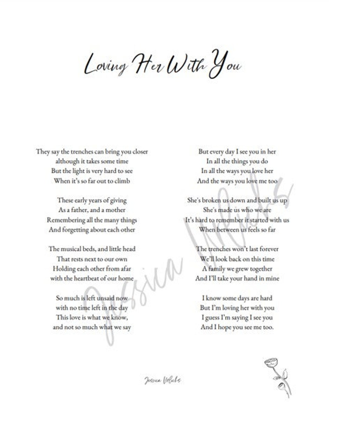 Loving Them With You Poem for Your Partner different Versions - Etsy