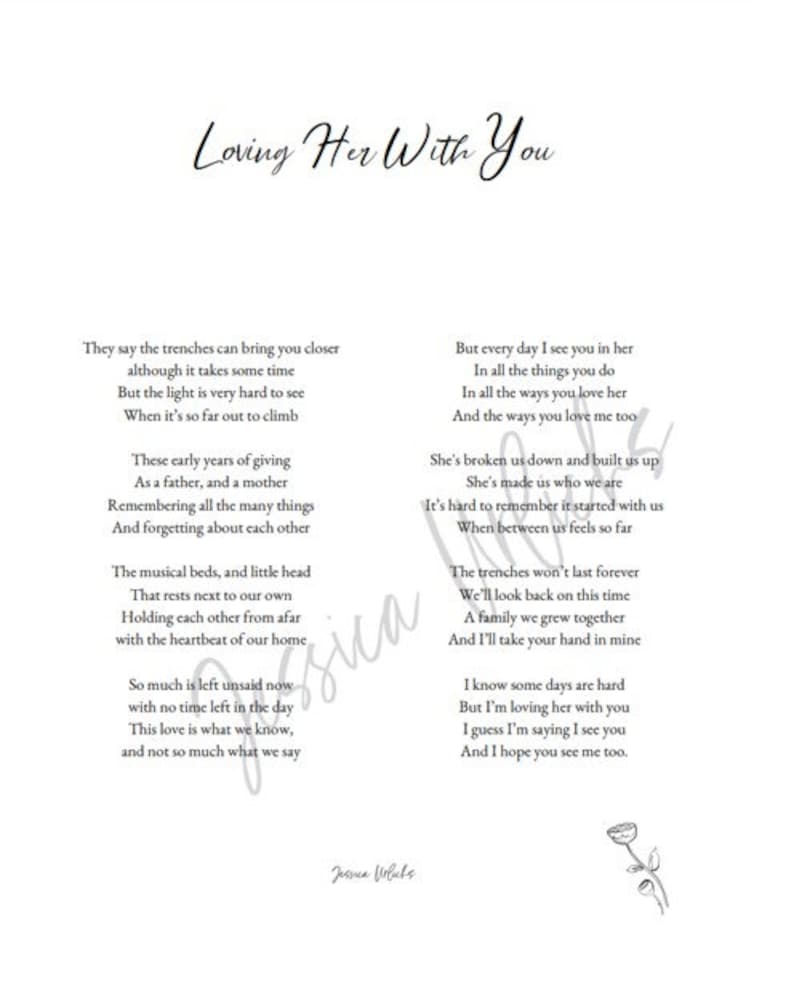 Loving Them With You Poem for Your Partner different Versions - Etsy