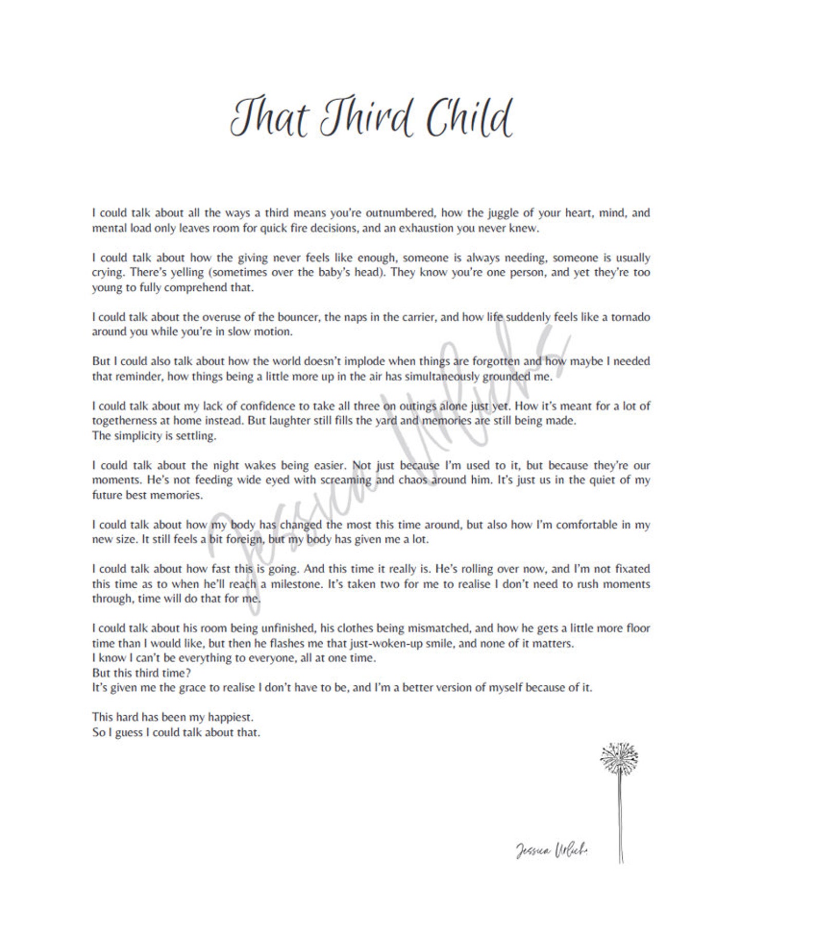 What I Can Tell You About a Third Poem - Etsy