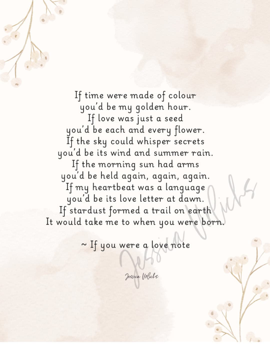 If You Were A Love Note Poem - Etsy
