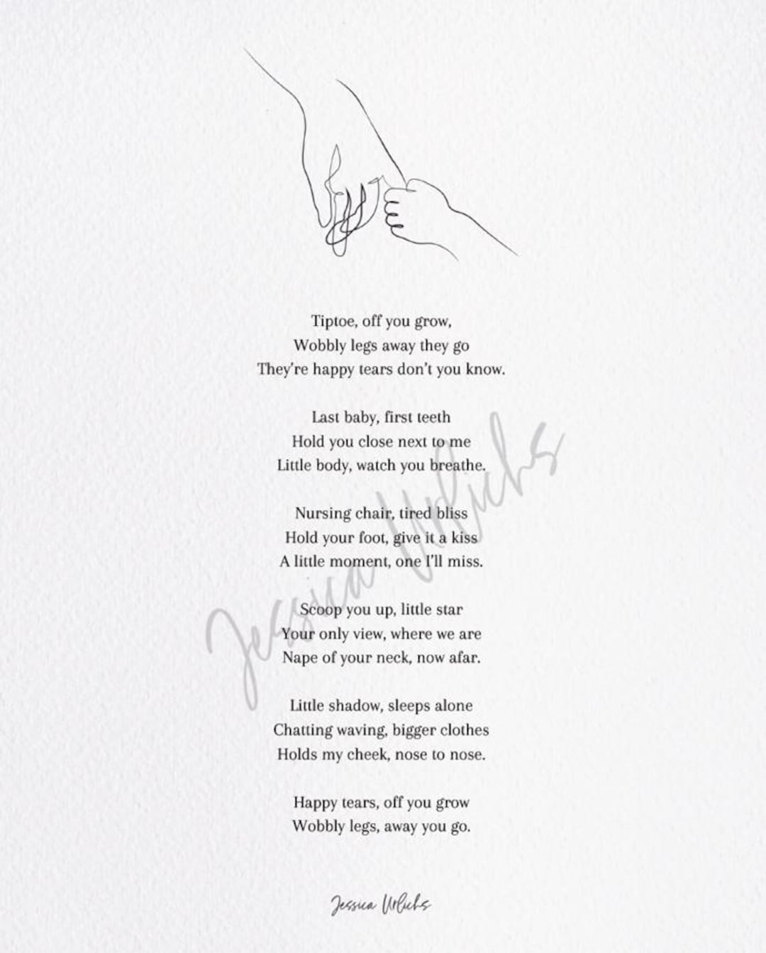 Tiptoe off You Grow Poem - Etsy