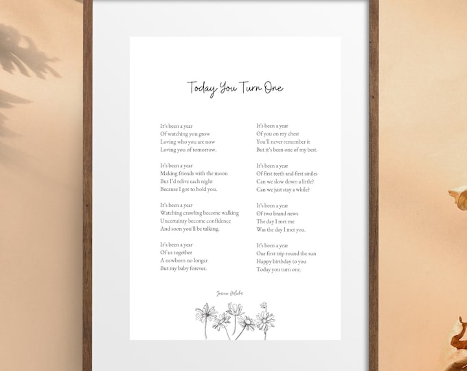 Today You Turn Three (third Birthday Poem) - Etsy Canada