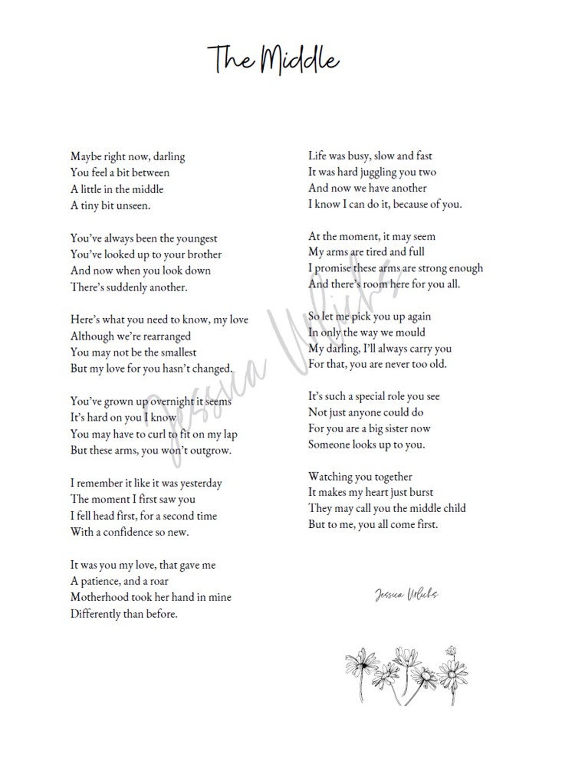 The Middle (a Poem for the Middle Child) - Etsy